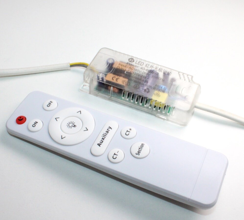 120-216VDC, 2х220mA, вх.165-265VAC, 120W, SF-IR-40-60x2W-SoftLight, Драйвер тока для люстры двухканальный c ИК-пультом,