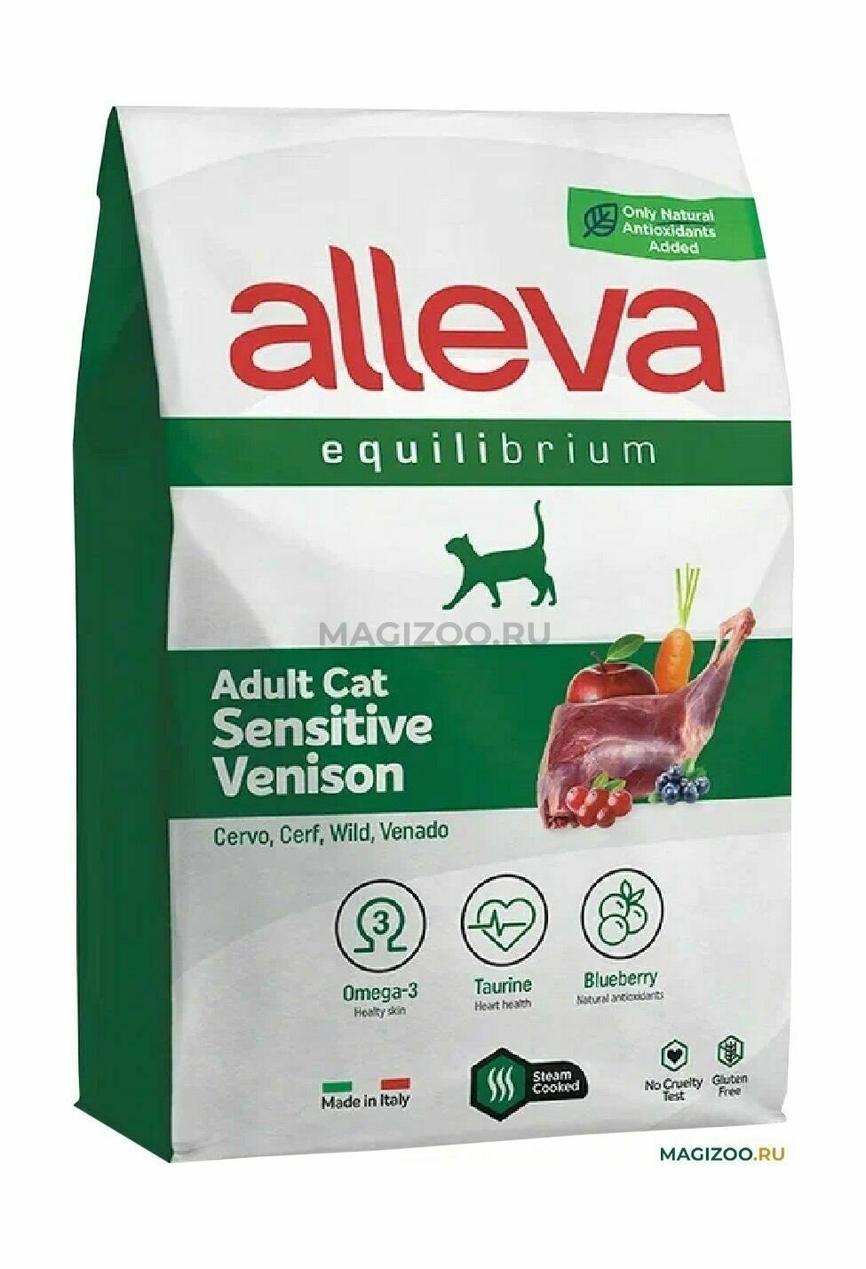 Alleva Equilibrium Sensitive - Сухой корм для взрослых кошек при чувствительном пищеварении, оленина с рисом 10 кг