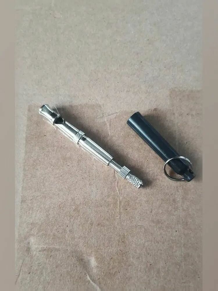 Свисток для дрессировки собак с регулировкой высокочастотный ультразвуковой из нержавеющей стали с колпачком