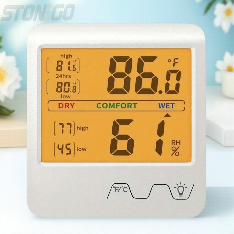 Цифровой термогигрометр для помещений и дома, с подсветкой: монитор температуры и влажности