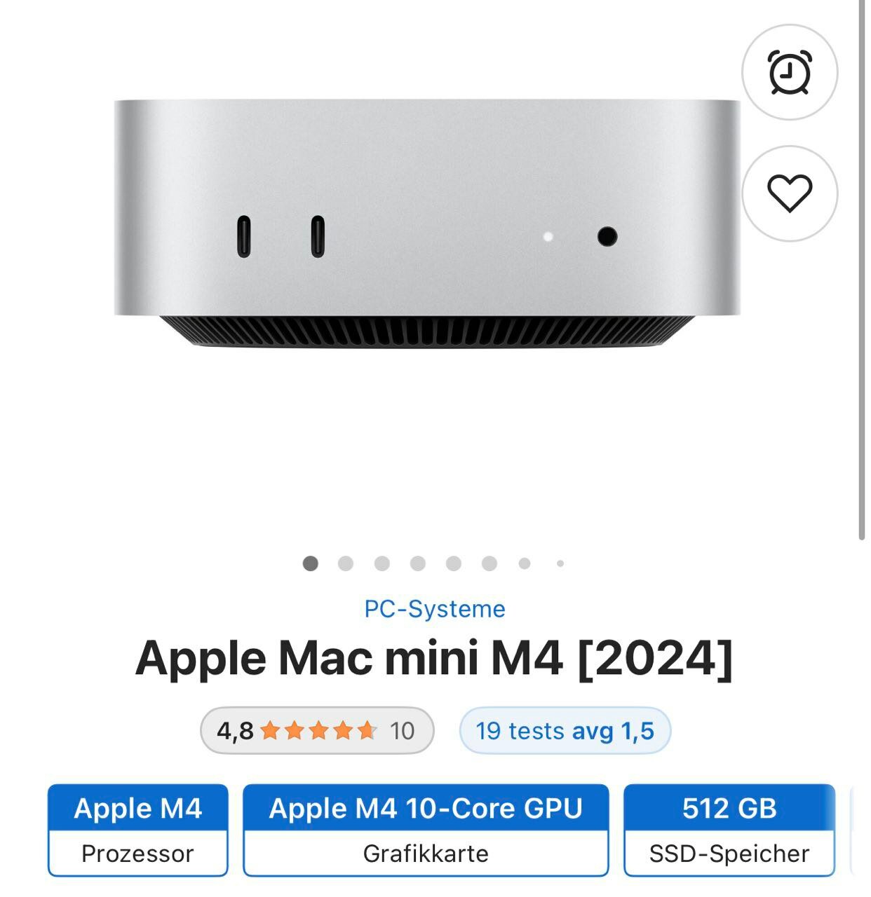 Компьютер Apple Mac mini M4 10-Core 16GB, SSD 512GB, серебристый