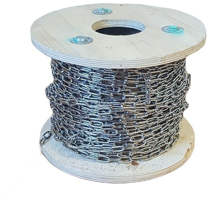 Цепь нержавеющая короткозвенная А4 2х12 мм, DIN 766, сварная, полированная, 10 метров