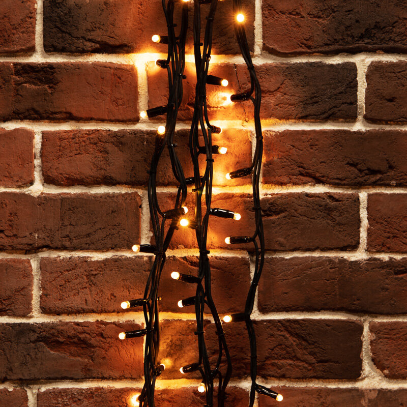 Neon-Night Гирлянда Нить управляемая 20м 240 LED теплый белый черный каучук IP67 свечение с динамикой 230В не соединяется нужен контроллер 217-204 NEON-NIGHT