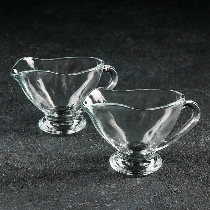 Набор соусников Uranus, соусницы с ручкой, стеклянные, 170 мл, 2 шт, посуда для сервировки