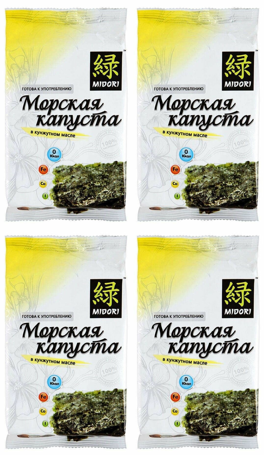 Midori Чипсы Нори в кунжутном масле, 5 г, 4 уп