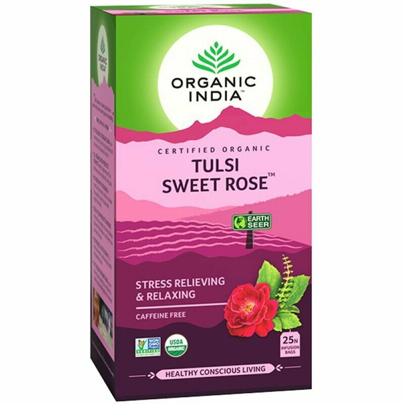 Чай Тулси Сладкая Роза Органик Индия (Tulsi Sweet Rose Organic India), 25 пакетиков