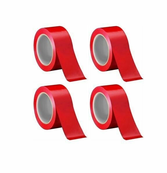 Скотч упаковочный красный 48 мм 40 м 4 штуки