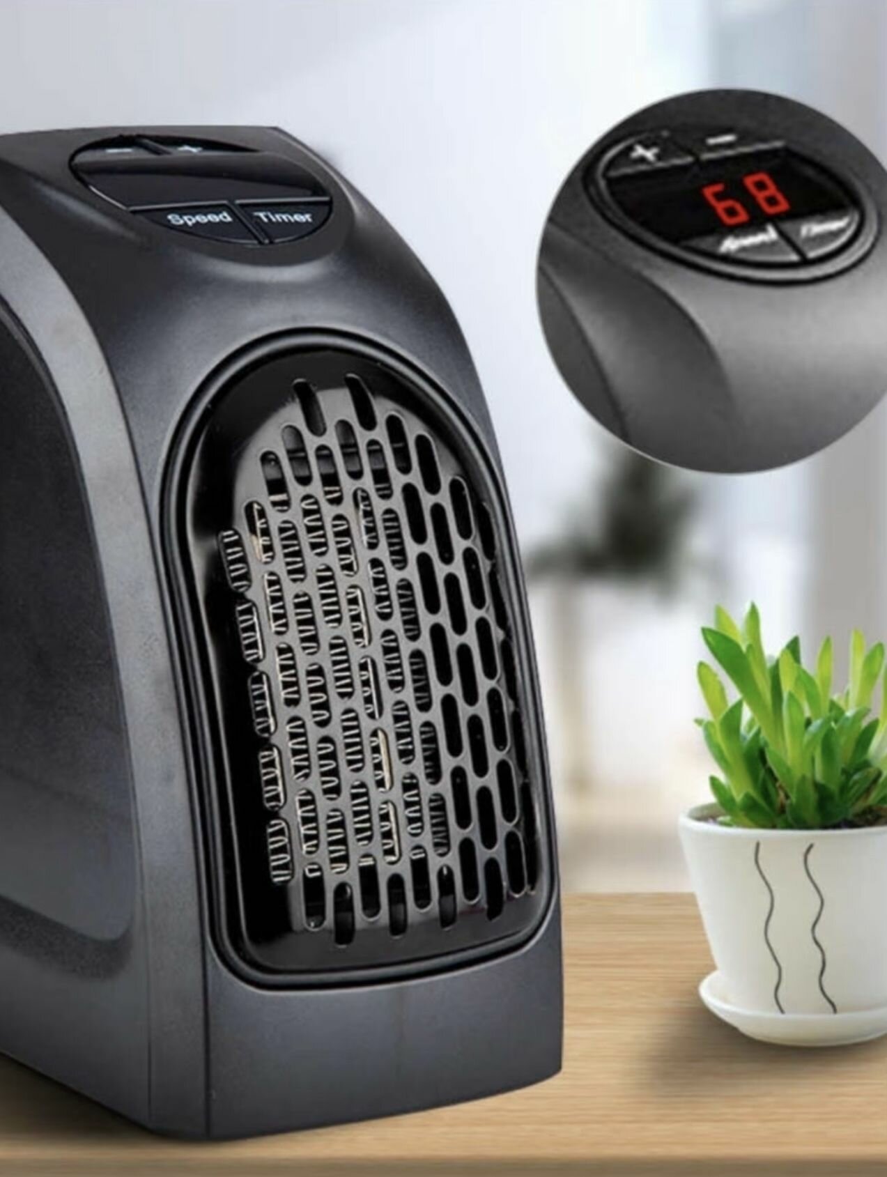 Портативный обогреватель HANDY HEATER 500W в розетку, Тепловентилятор настенный бесшумный