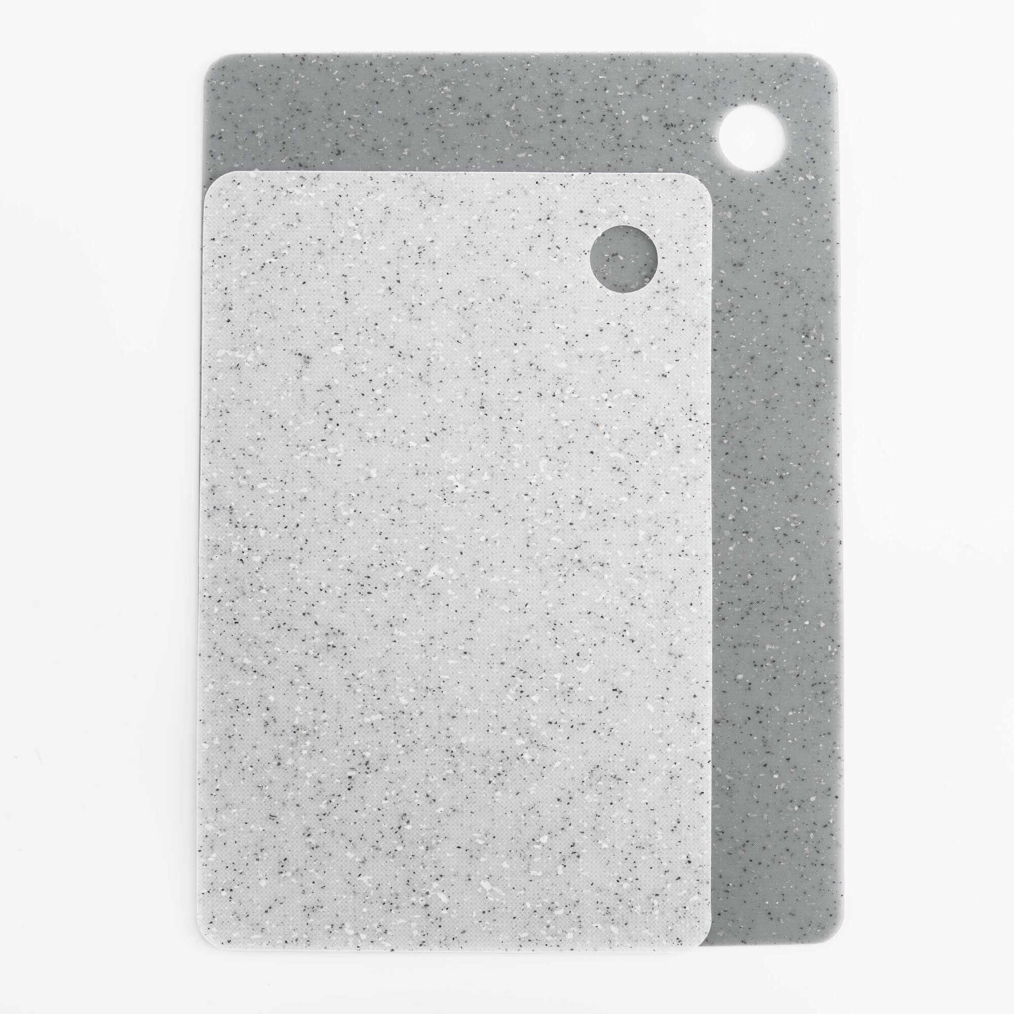 Доска разделочная, 19/24 см, 2 шт, пластик, прямоугольная, серая, в крапинку, Speck, Kuchenland