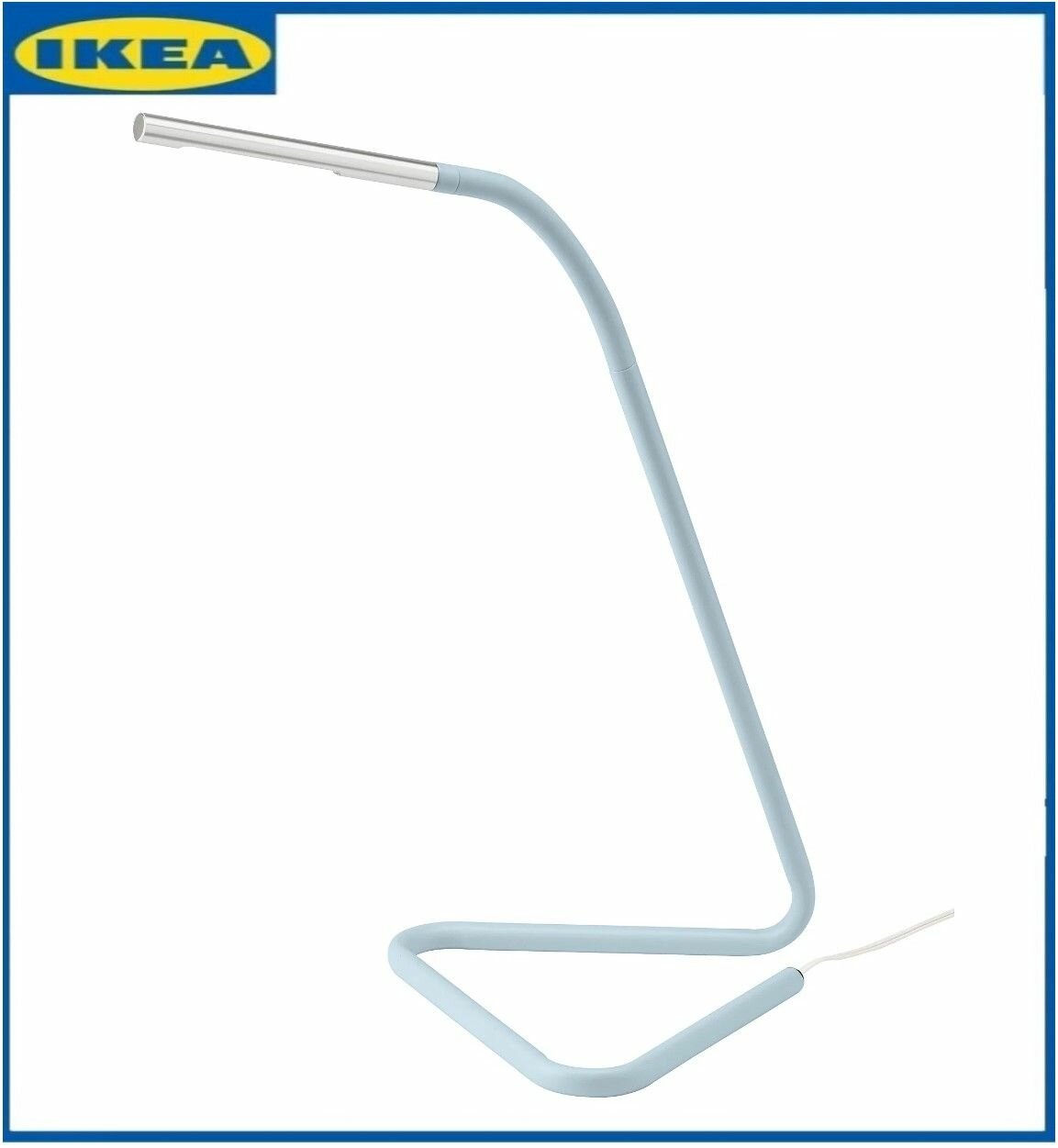 Светодиодная настольная лампа IKEA HARTE. 3 Вт. Сереб/голубой. USB-светильник икеа хорте