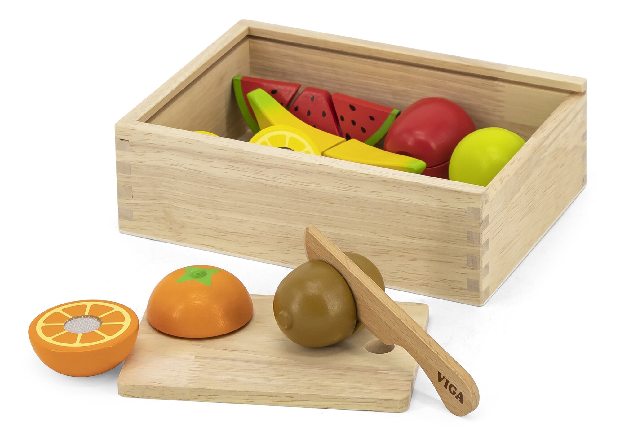 Игрушечные продукты Viga Toys Режем фрукты из дерева, 44539