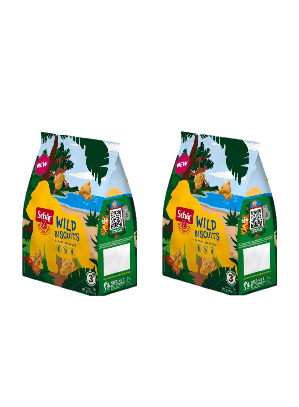 Печенье "Wild Biscuits", т. м. Dr. Schar, 115 г (2 шт)