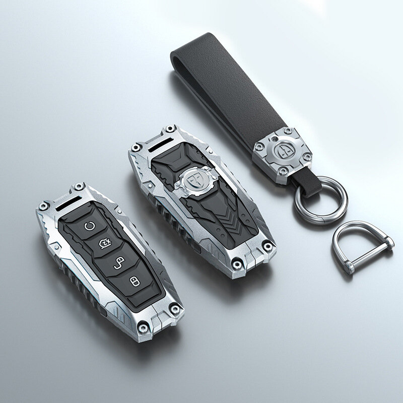 Чехол для ключей BYD Qin Plus Song Pro New Energy Key Case 2024 Heavy Mecha, серебристый, металлический