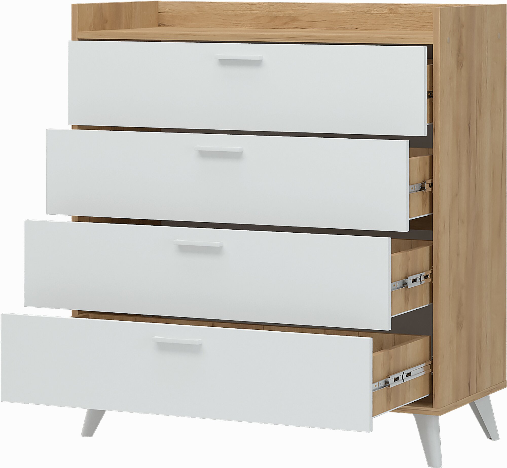 Комод для одежды ирис КМ-01 93,5х102х42,5 см, цвет дуб крафт золото/белый — фото 1