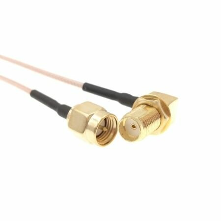 Адаптер для модема (пигтейл) SMA(male)-SMA(female)угловой кабель RG178 20см.