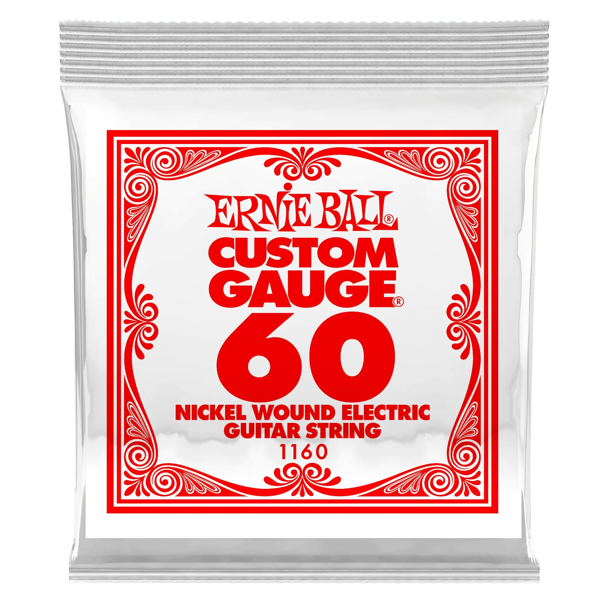 Струна для электрогитары Ernie Ball P01160 Custom gauge, сталь никелированная, калибр 60