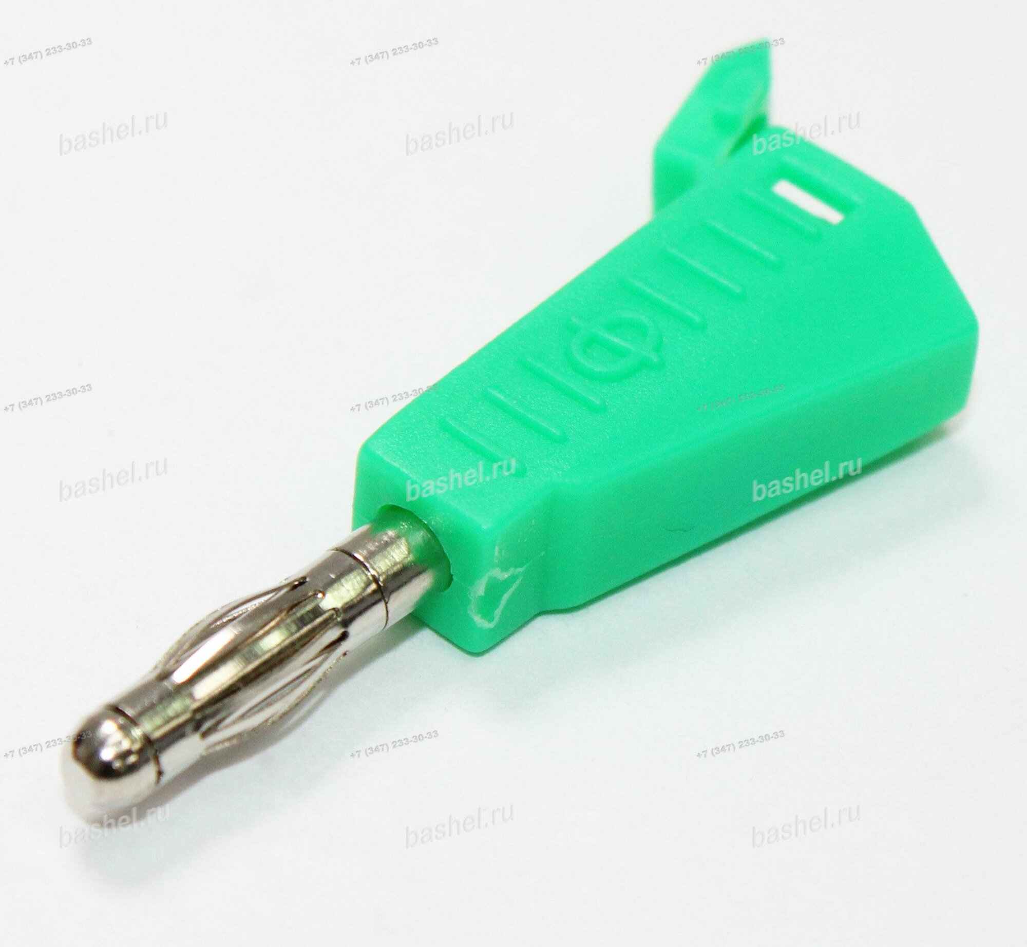 Штекер «Банан» A126-G зелёный (однополюсная вилка с гнездом)