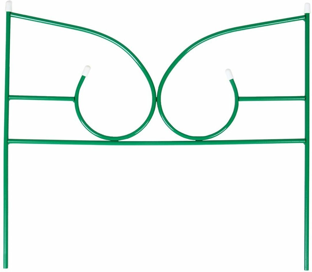 Ограждение декоративное "Классик 2" для клумб и грядок из металла, заборчик-бордюр садовый для дачи и сада, 50 х 295 см, 5 секций, цвет зеленый
