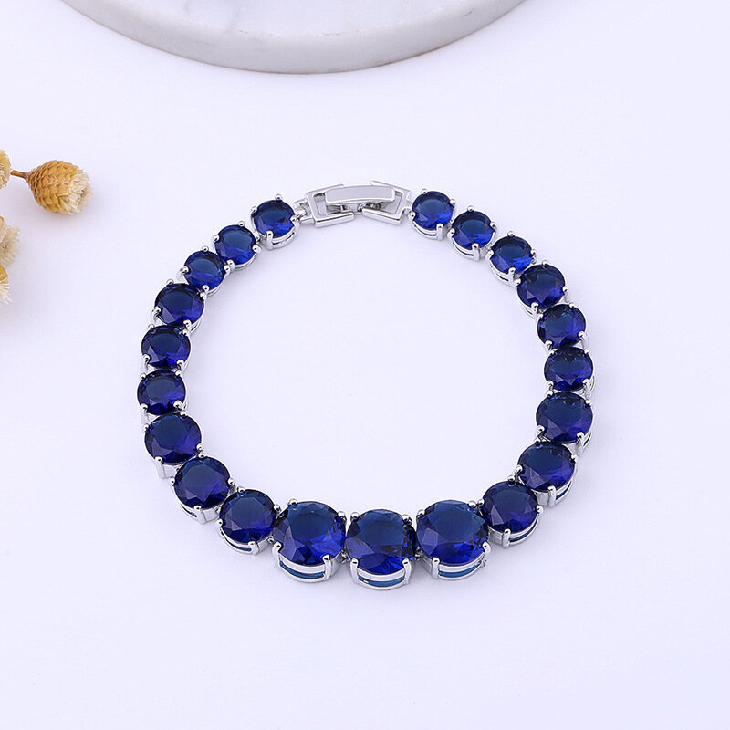 Комплект бижутерии Kaidimei: серьги, колье, браслет, циркон