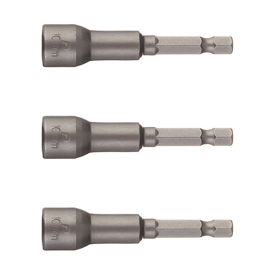 Адаптер для болтов и саморезов Практика (035-141) 10 мм L65 мм магнитный шестигранная головка (3 шт.)