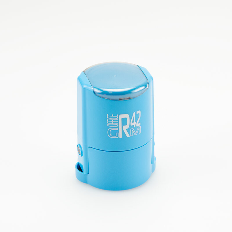 GRM R 42 office+BOX - Black Edition. Автоматическая оснастка для печати, корпус голубая волна-чёрный глянец