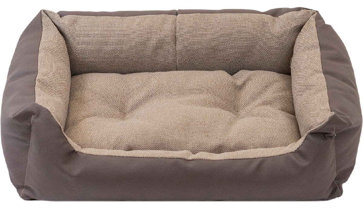 Лежак для собак и кошек Дарэленд Фьюжен № 2 прямоугольный с подушкой бежевый 71 х 51 х 21 см (1 шт)