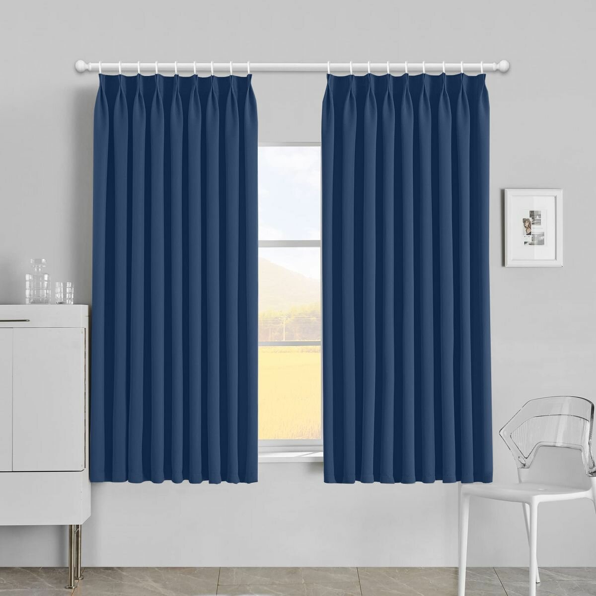 Шторы из ткани Рогожка короткие для кухни на ленте арт РГ-КОР-ППР-999