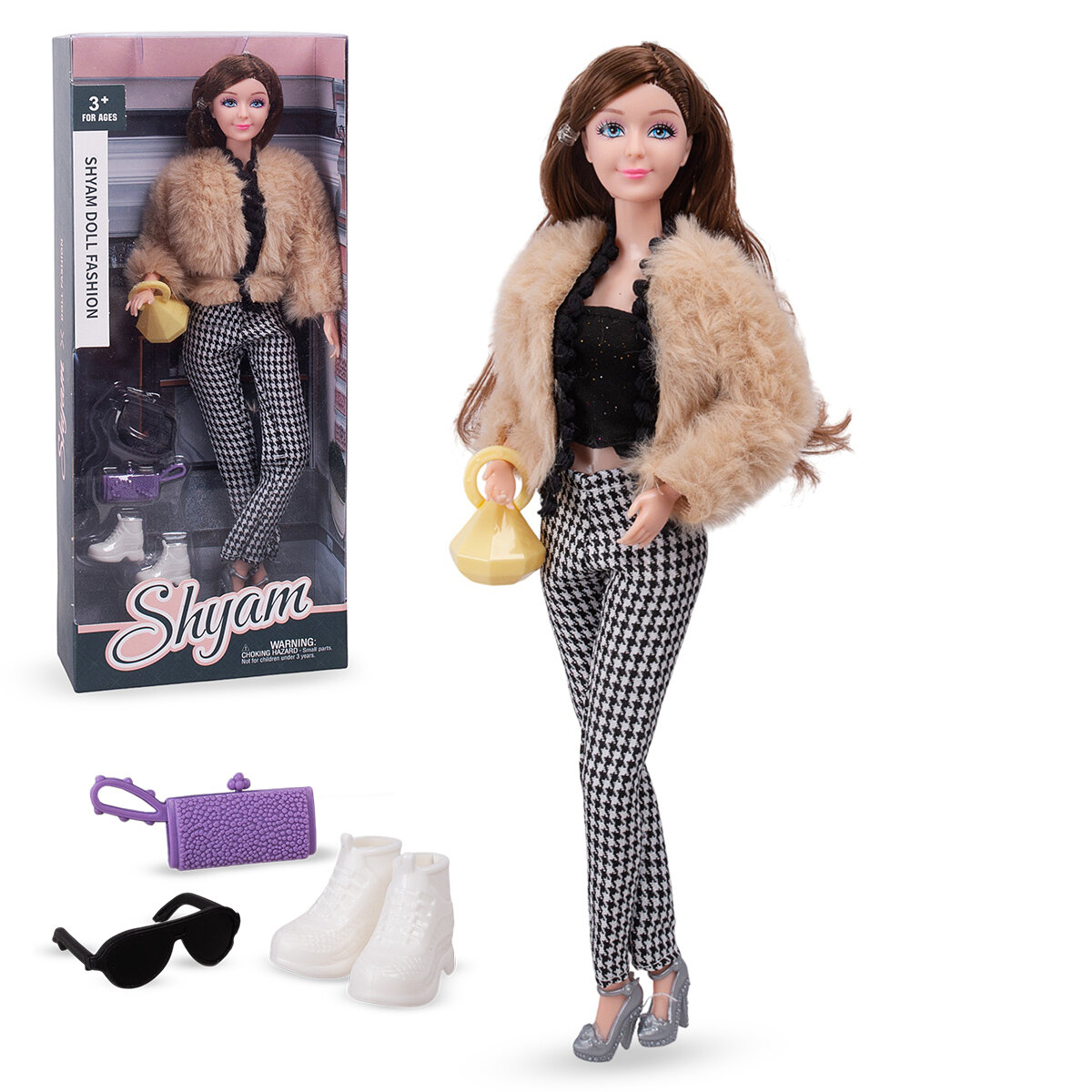 Кукла TONG DE LY634-C Модница, шарнирная, с аксессуарами, 30 см