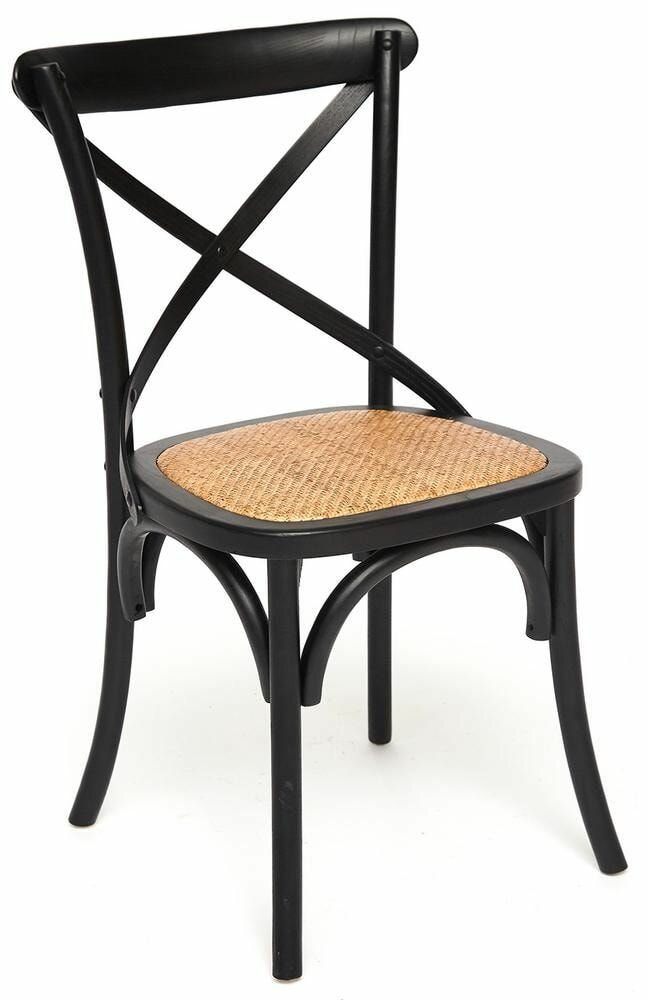 Стул CROSS (mod. CB2001) Tetchair коричневый, черный, дерево, ткань, мягкое сиденье, без подлокотников