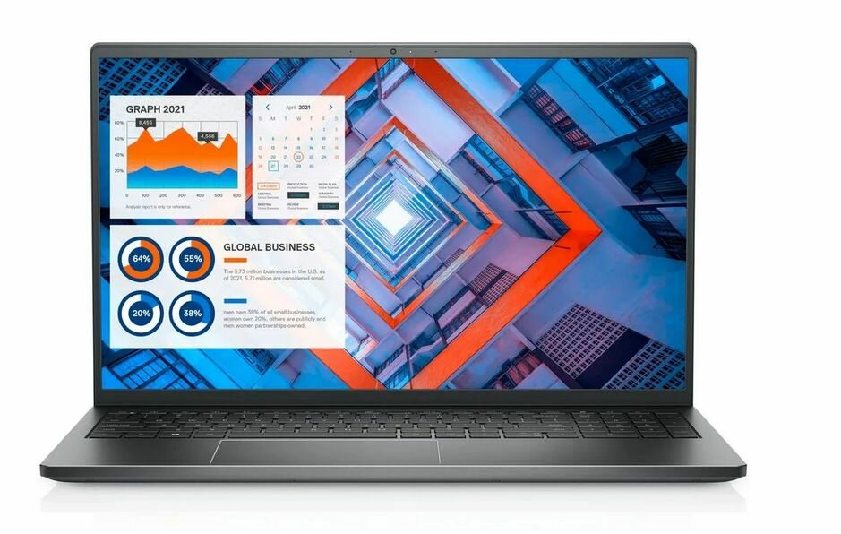 15.6" Ноутбук Dell Vostro 7510 (7510-0345) черный - 1920x1080, WVA (TN+film), Intel Core i7-11800H, ядра: 8 х 2.3 ГГц, 16 ГБ, SSD 1024 ГБ, GeForce RTX 3050 Ti для ноутбуков - 4 ГБ, Windows 10 Pro