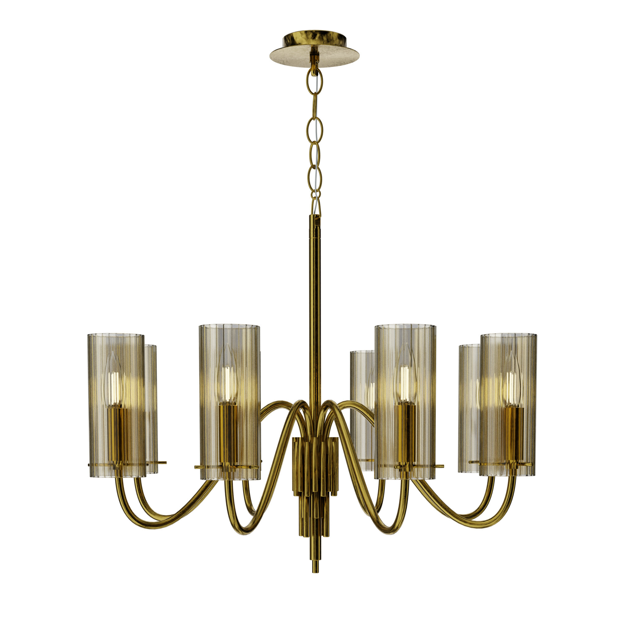 ST Luce Светильник подвесной латунь/коньячный E14 8*40W SL2005.303.08