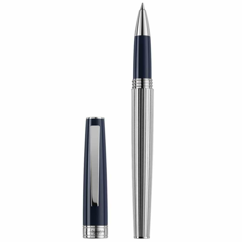 Ручка-роллер Montegrappa Armonia Duetto Dark Blue Steel. Артикул ARMD-DB-RB