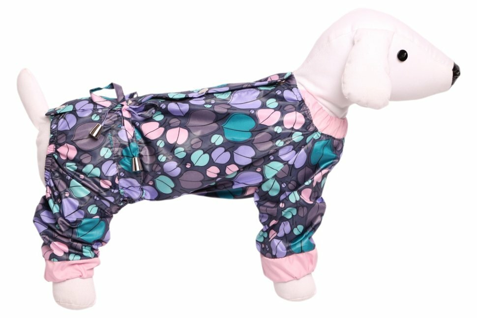 Дождевик Lion spring S(28см), унисекс, серый рис. листочки