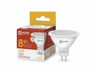 Лампа светодиодная ASD/InHome VC MR16 GU5.3 220V 8W(720lm) 3000К 2K 51x50 (без пульсации) 0327