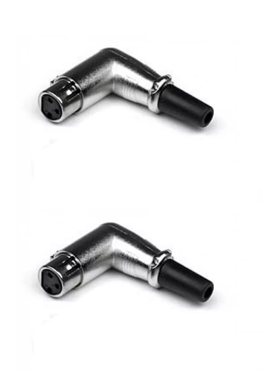 Угловой кабельный разъём Dasmax XLR3F200C XLR (мама), 2 шт, хром