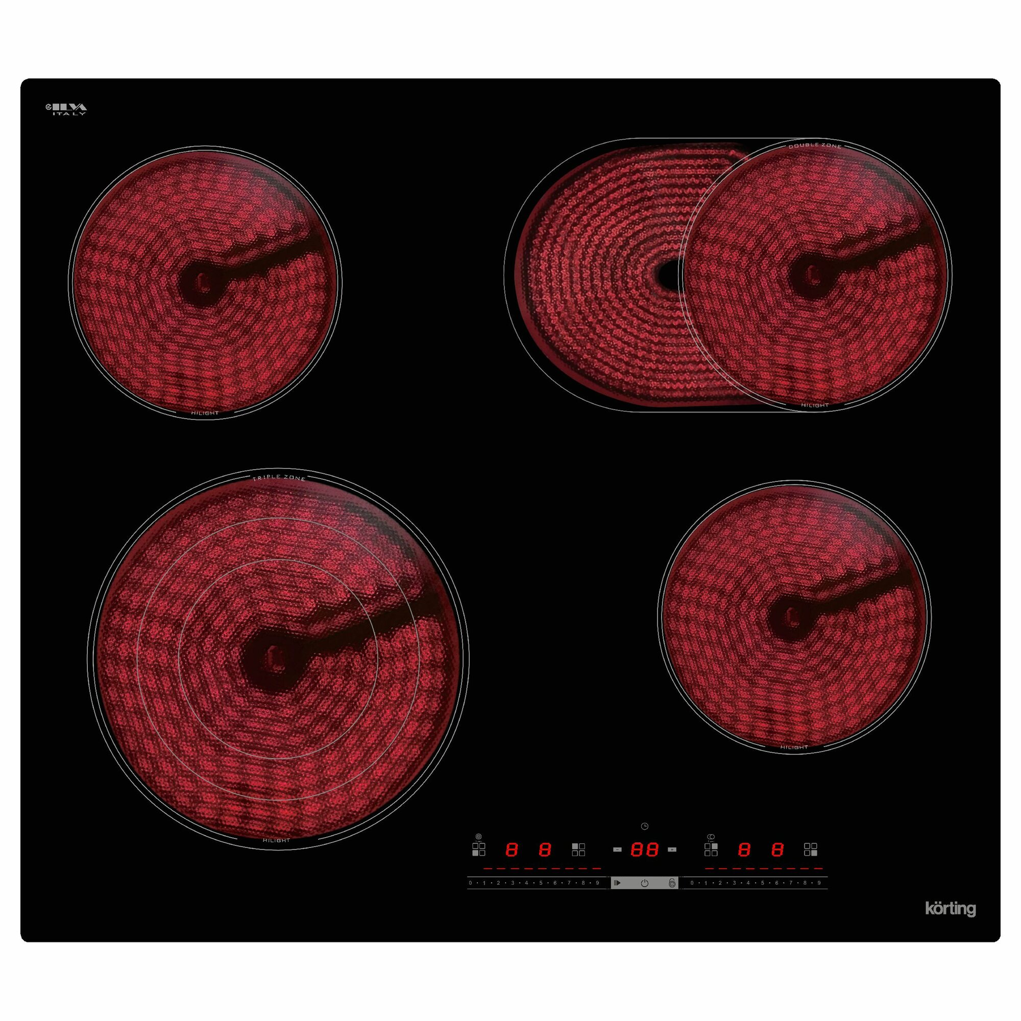 Встраиваемая электрическая панель KORTING HK 63910 B, официальная гарантия