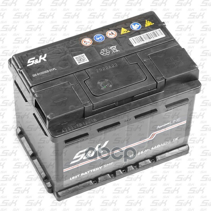 "Premium Line" Аккумуляторная Батарея Smf [12V 55Ah 460A B13] S&K арт. SK-0100002-01PL