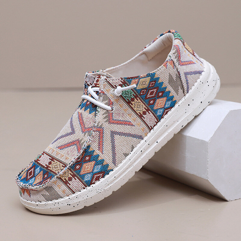 Парные туфли в стиле бохо, легкие мокасины, мужские и женские тканевые туфли, размеры 39-47