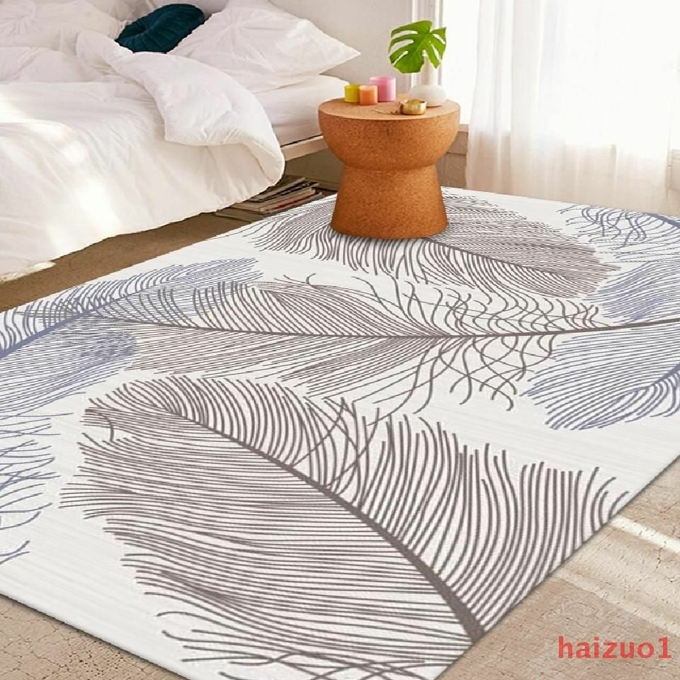 Гостиная с принтом из перьев ковер без ворса