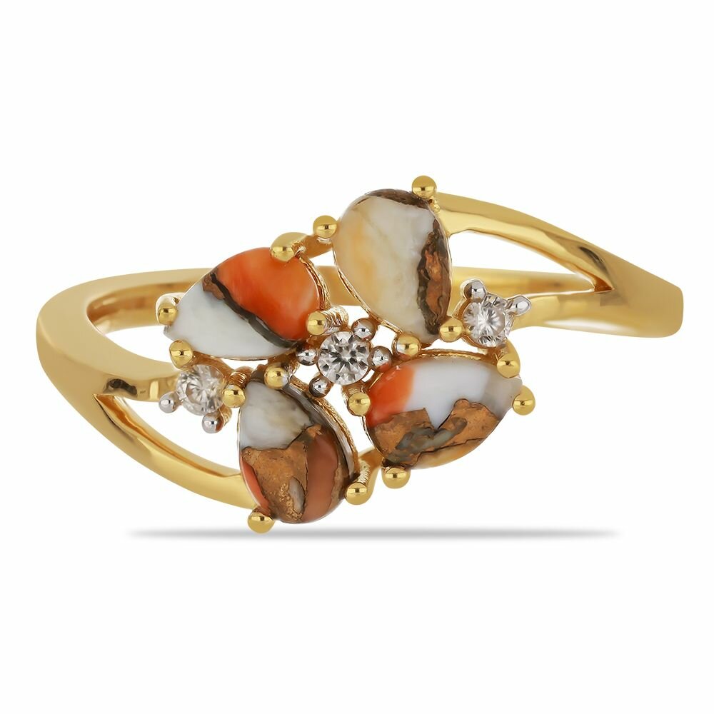 Кольцо, серебро, 925 проба, фианит, бирюза