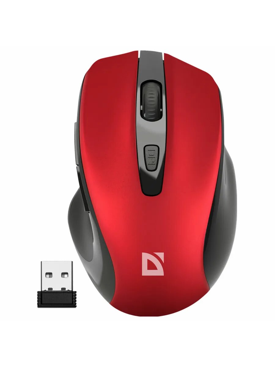 Мышь беспроводная DEFENDER Prime MB-053, USB, 5 кнопок + 1 колесо-кнопка, оптическая, красная