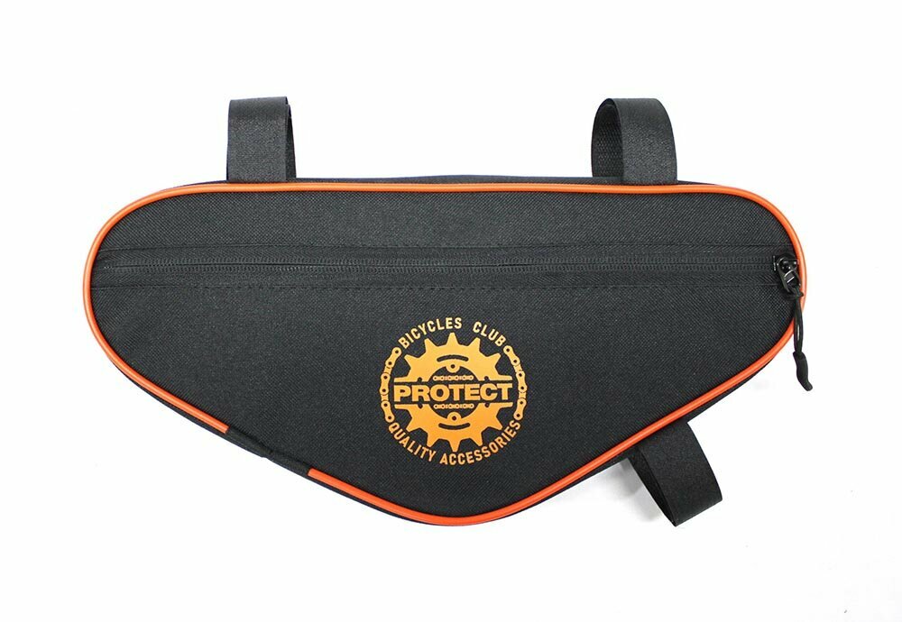 PROTECT Велосумка под раму, размер 32х15х5 см (Черный/оранжевый)