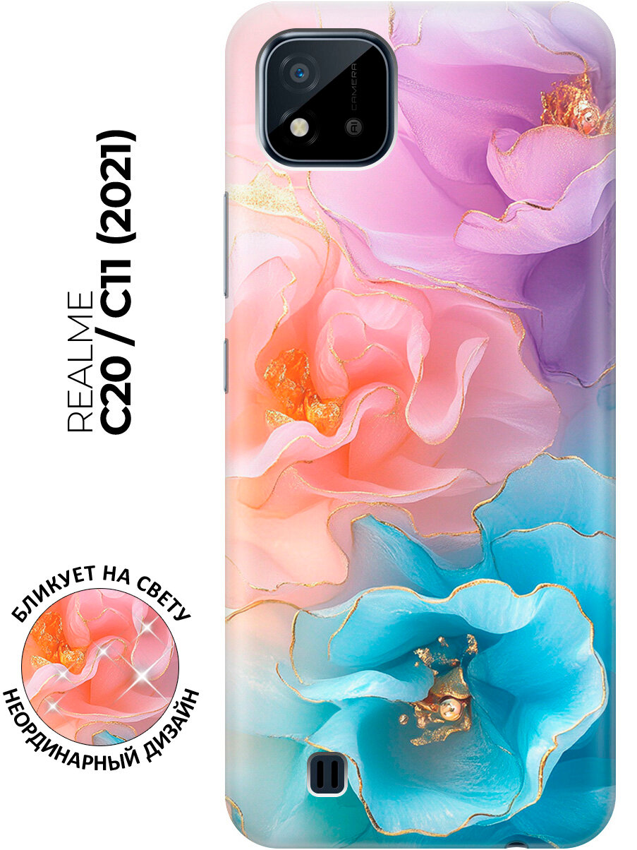 Силиконовый чехол на realme C20 / C11 (2021) с принтом "Изумительные цветы"
