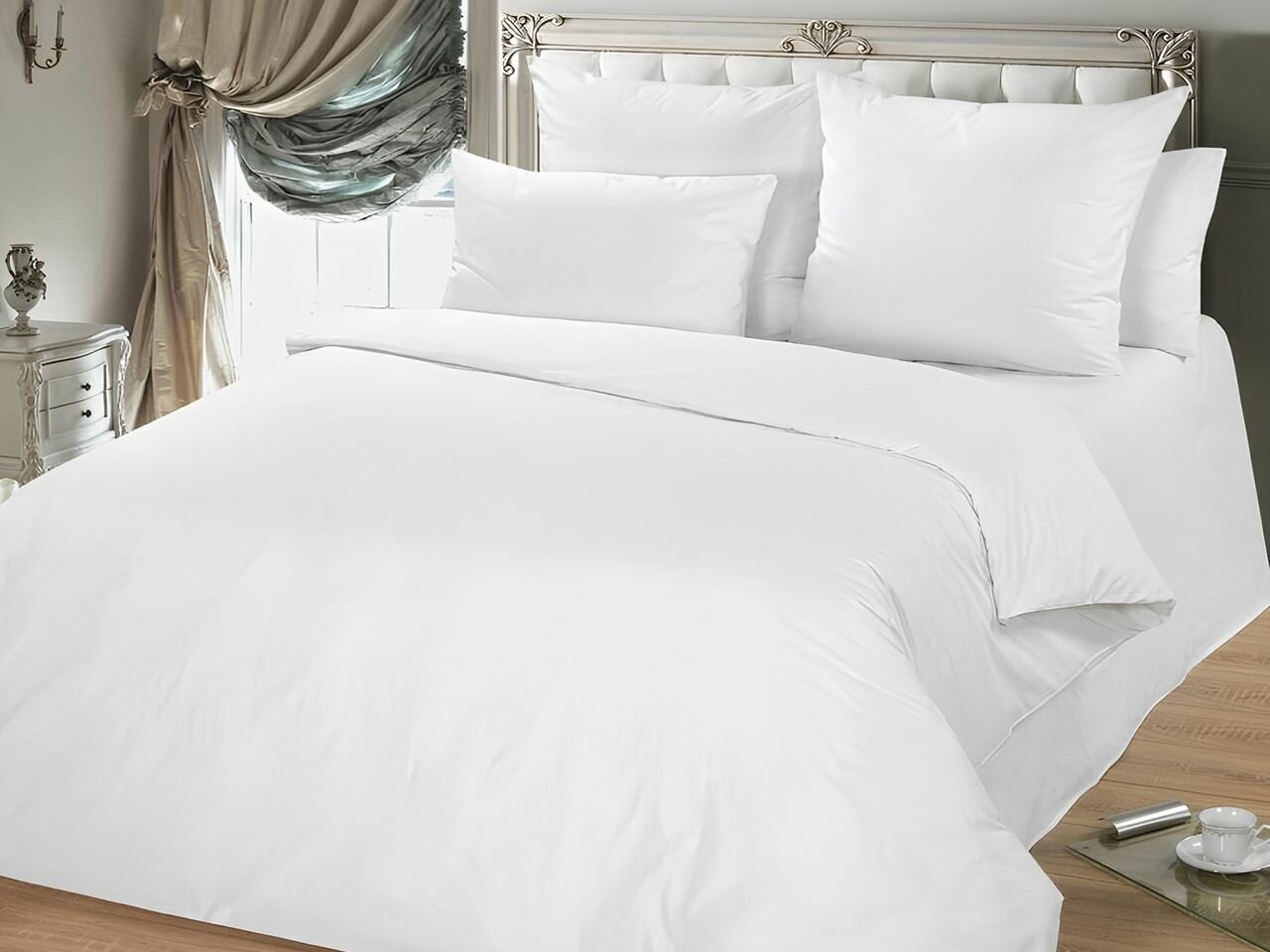 Простыня из бязи 150 х 220 - М - Белое облако