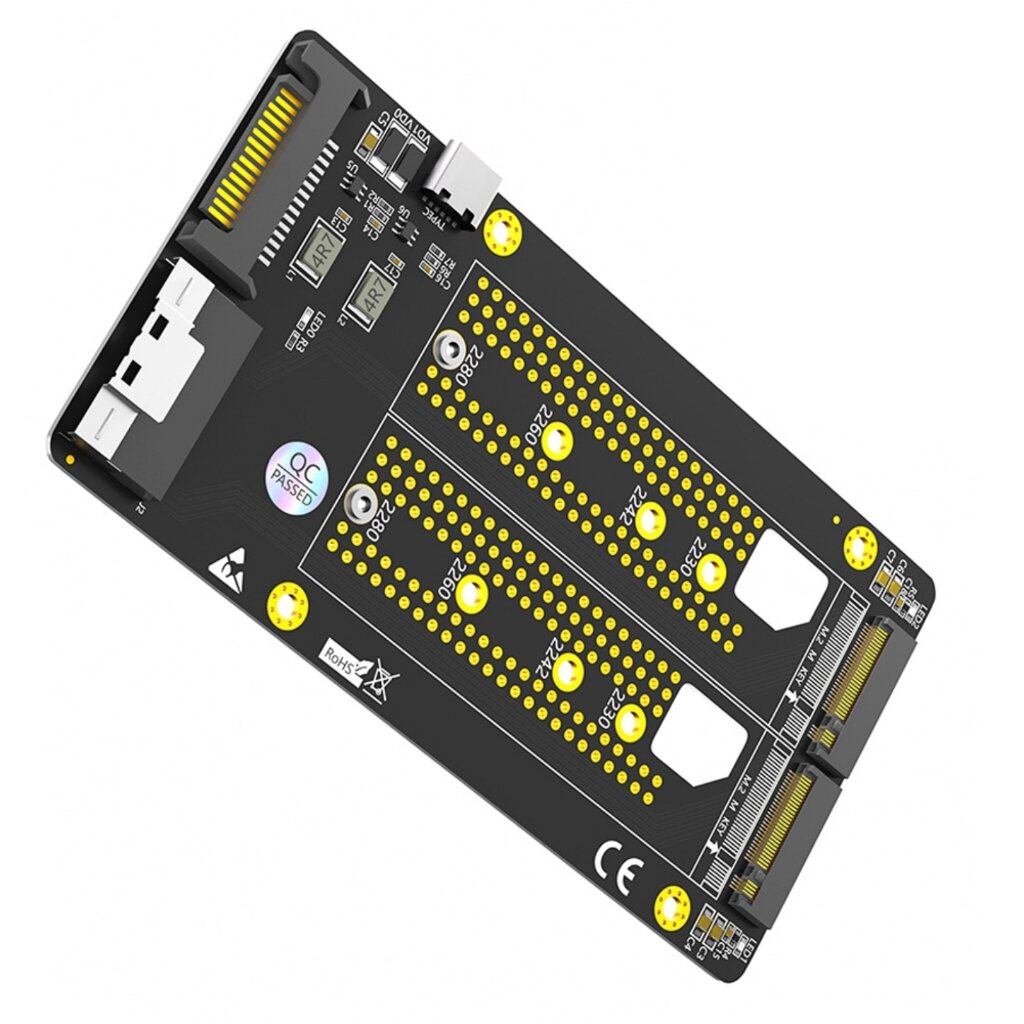 Адаптер PCIe SSD M.2 Для двух SSD-накопителей M.2 NVME к SFF 8654 8X, конвертирующий PCIe в карту M.2