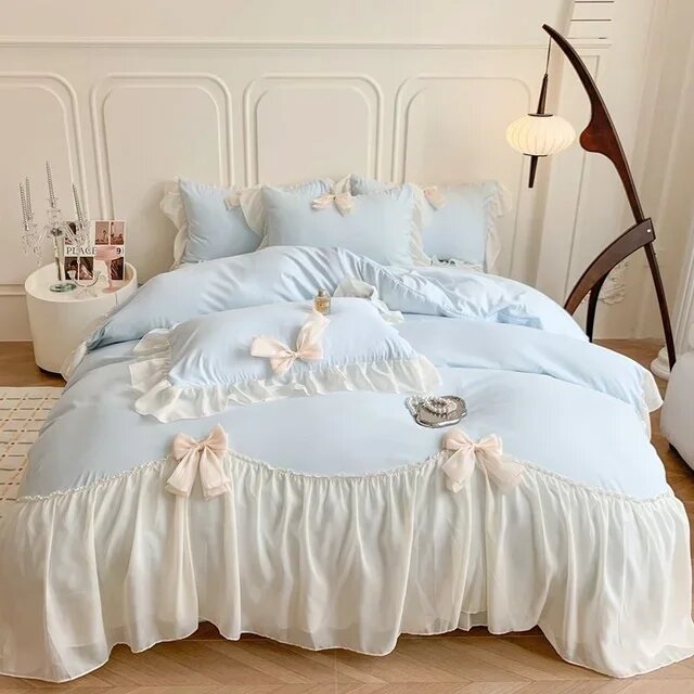 Комплект постельного белья "For 2.0m Bed 4pcs", 100 % микрофибра, голубой