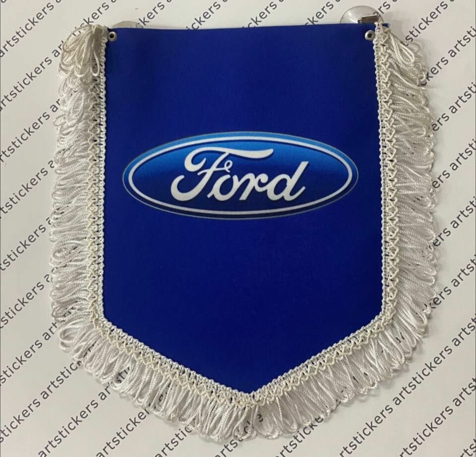 Вымпел FORD, 20х25см, двусторонний на присоске, ткань, аксессуар для авто
