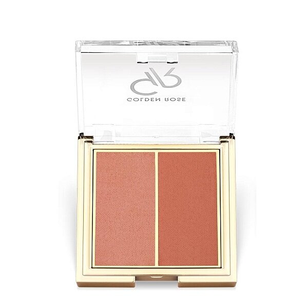 Румяна для лица палетка Golden Rose Iconic Blush Duo цвет 02 - 2 идеальных оттенка для финиша, легко наслаиваются