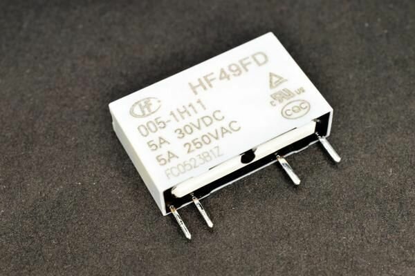 Реле HONGFA HF49FD/005-1H11 AgNi 5V 5A Normal Open 1A(SPST-Normal Open) Electromagnetic Relay-Single Coil SIP,5x20mm Power Relays ROHS 1 шт