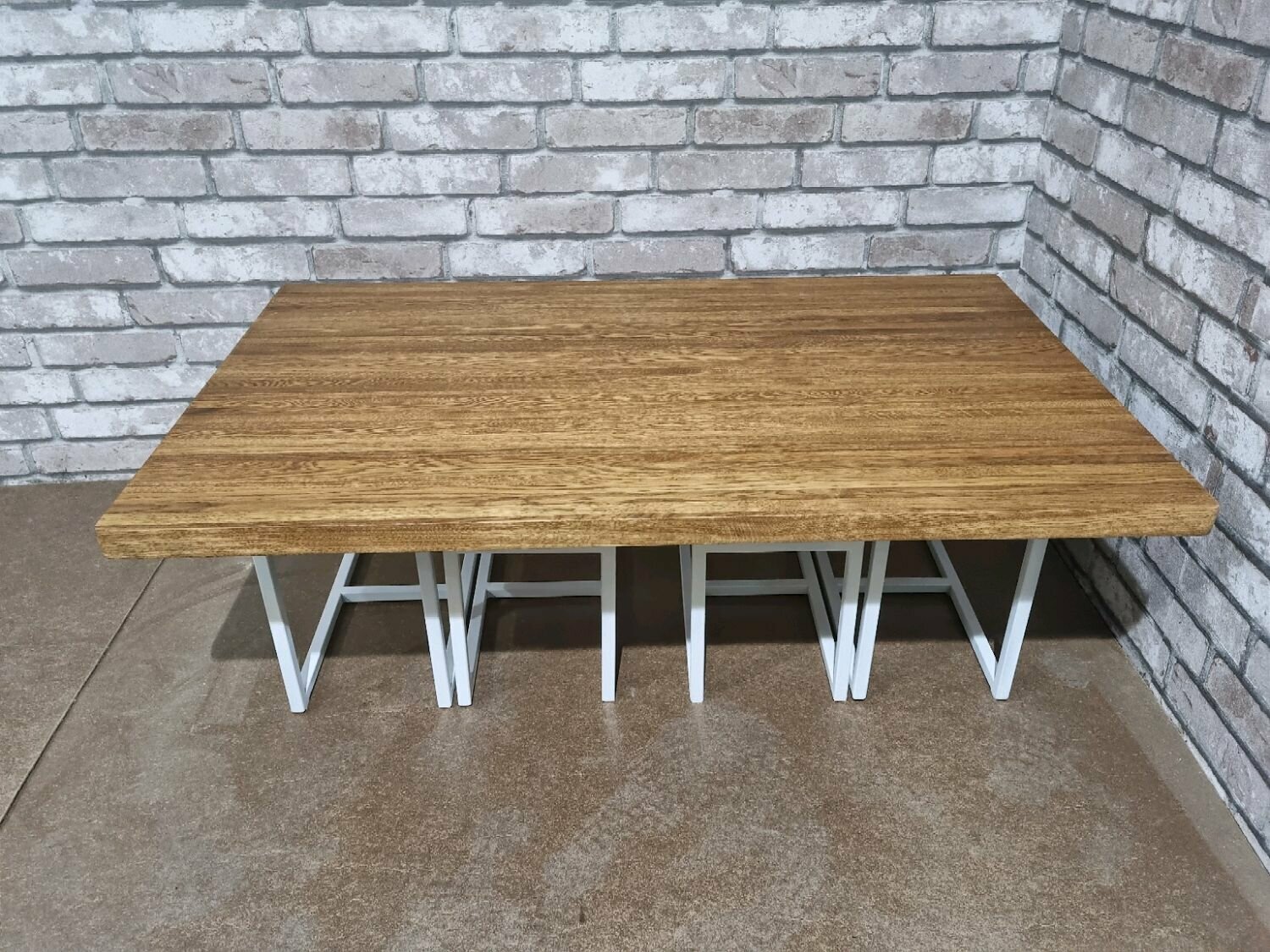 Стол "EasyLOFT" в стиле лофт, трансформер, из массива дуба, 130х70х75 см.